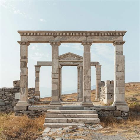 Premium Photo Historical Archaeological Site Stone Structure On Dry Grass Field