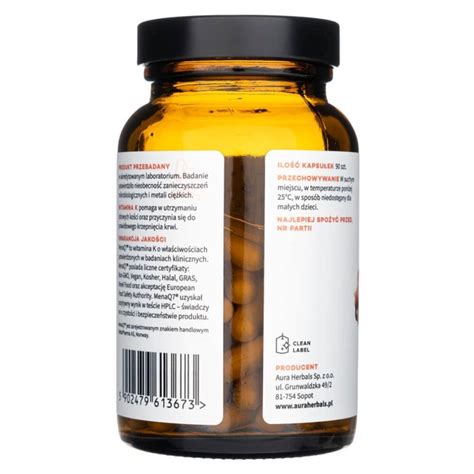 Aura Herbals Witamina K2mk7 200 µg 90 kapsułek