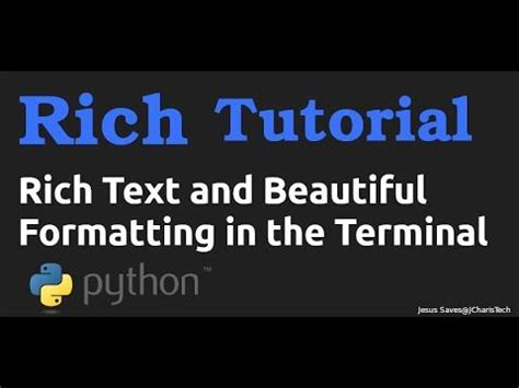 Rich Text And Beautiful Formatting In The Terminal With Python Rich How To Use Python Crash