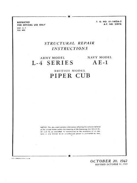 Piper Cub Structural Repair Instruction 1942 Pdf