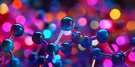 Molecular Structure With Colorful Background Stock Illustration Illustration Of Spheres Dark