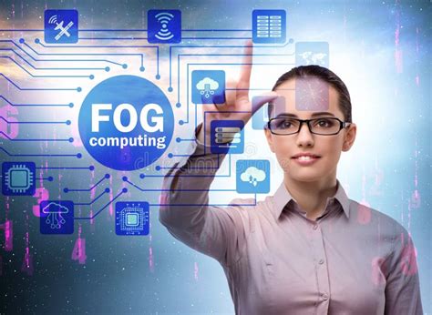 Businessman In Edge And Fog Computing Concept Stock Image Image Of Application Management