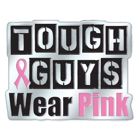 Jewelry Quality Tough Guys Wear Pink Breast Cancer Awareness Lapel Pin