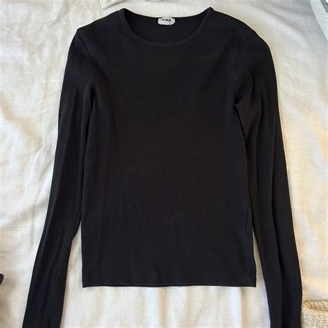 Skims Dupe Black Cotton On Long Sleeve Size Small Depop