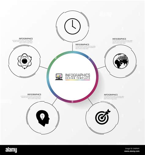 Infographics Business Concept With 5 Options Vector Illustration Stock