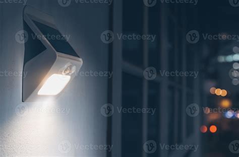 Small Solar Powered Led Light With Motion Sensor Stock Photo At Vecteezy