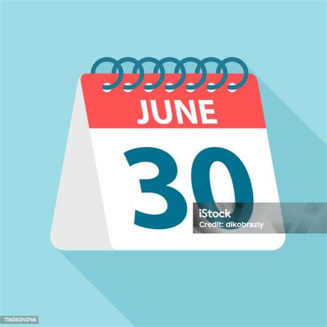 6월 30일 캘린더 아이콘 월의 1 일의 벡터 그림입니다 캘린더 템플릿 30에 대한 스톡 벡터 아트 및 기타 이미지 30