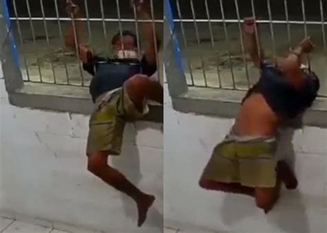 Video Thief Captured On Cctv Forcing Himself Through Burglar Bars