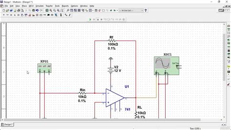 inverting amplifier design with multisim inverting amplifier using op