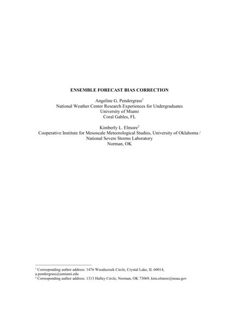 Ensemble Forecast Bias Correction