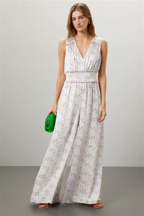 Floral Sleeveless Smocked Waist Jumpsuit By Cece Rent The Runway