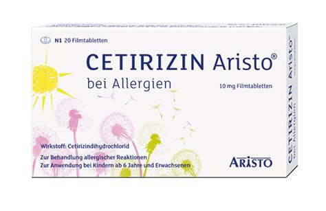 Cetirizin Aristo Bei Allergien Mg Filmtabletten Gelbe Liste