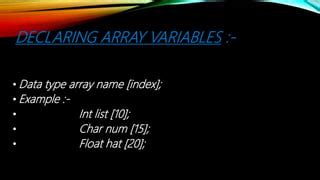 Array In C Programming PPT