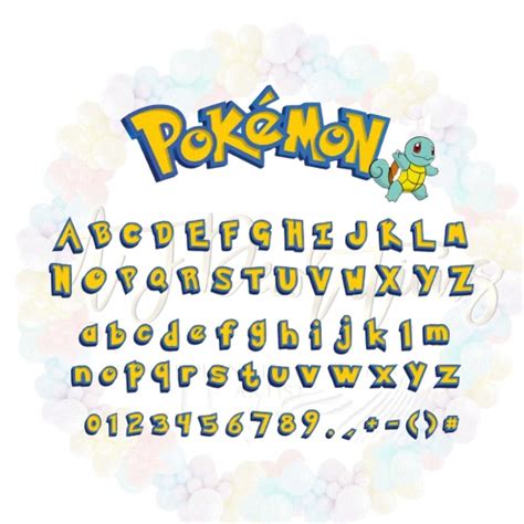 Pokemon Font Alphabet And Number Png Svg Files Only Etsy Australia