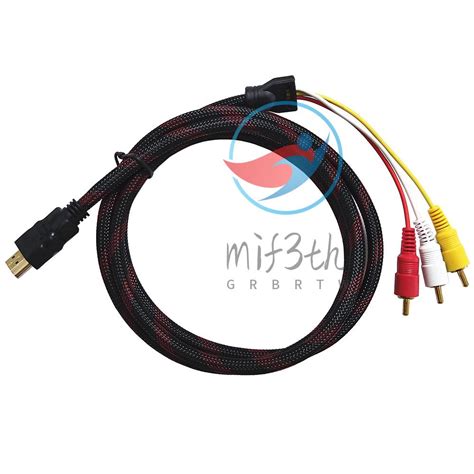 สายเคเบิลแปลงเสียงวิดีโอ Hd Rca Hd เป็น 3 Rca ตัวผู้ Av 15 เมตร Dv Mp4