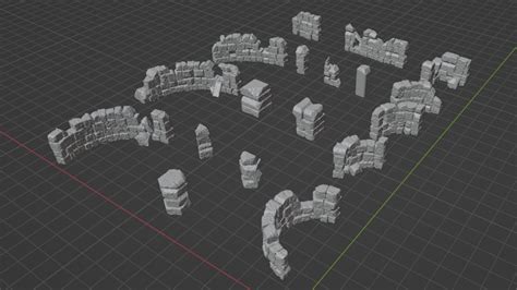 70pcs 3d Printable Stone Walls For Dnd Pathfinder And Other Ttrpgs Etsy