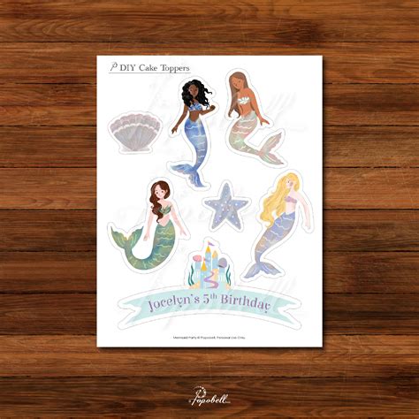 Printable Mermaid Cake Topper Printable Word Searches