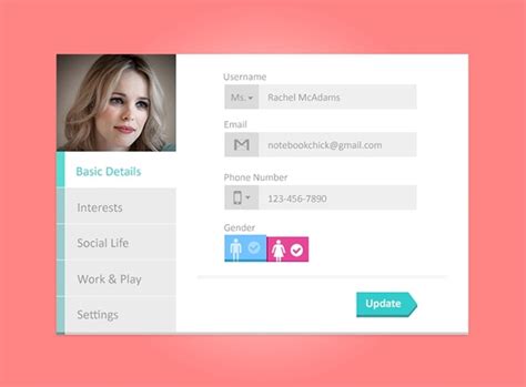 Tabbed Profile Widget Psd In Editable Psd Format Free And Easy