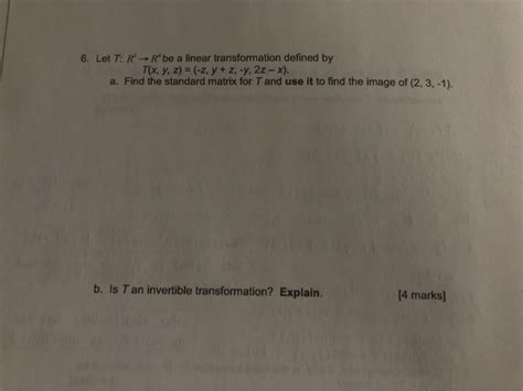 solved 6 let t r r be a linear transformation defined by