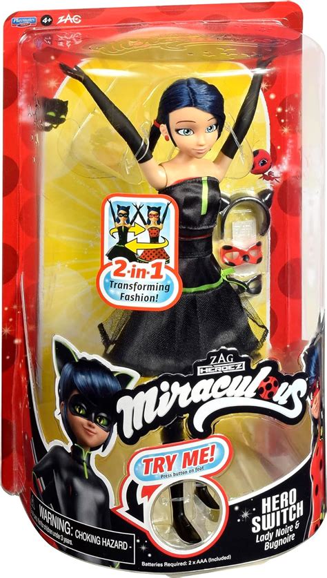 Miraculous Ladybug Lady Noir And Bug Noir Hero Switch Ladybug Doll