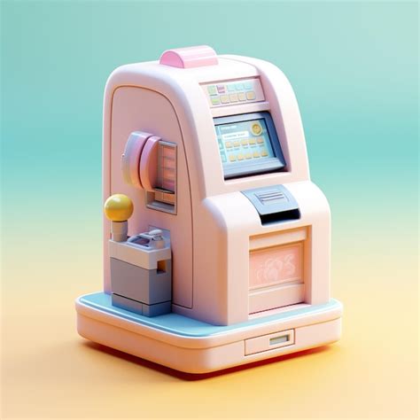 Premium Ai Image Tiny Cute Isometric Atm Machine Big Draw Marketing Campaign Material