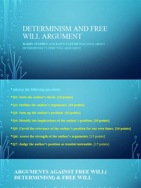 Determinism And Free Will Argument Pdf Free Will Determinism