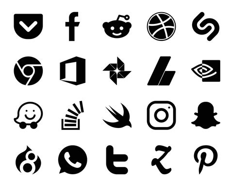 20 Social Media Icon Pack Including Instagram Overflow Adsense Stock