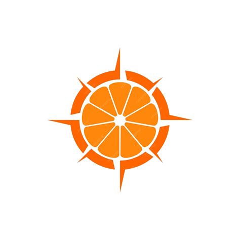 Premium Vector Orange Compass Abstract Logo Icon