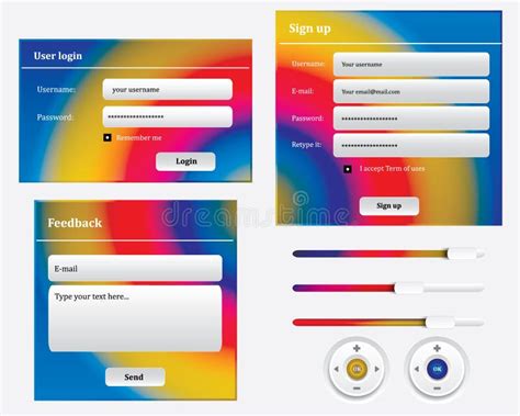 web design navigation set icons stock vector illustration of