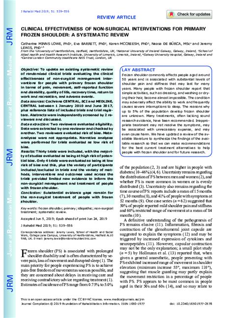 Pdf Clinical Effectiveness Of Non Surgical Interventions For Primary
