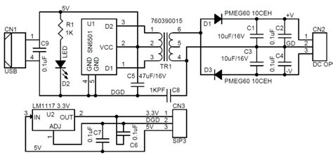 18V Isolated DC DC Converter Dual Supply Output From USB 5V Power Input Electronics Lab