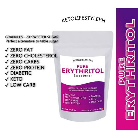 Pure Erythritol Granules And Powder Keto Diabetic Sweetener Gluten Free Food Drinks Spice