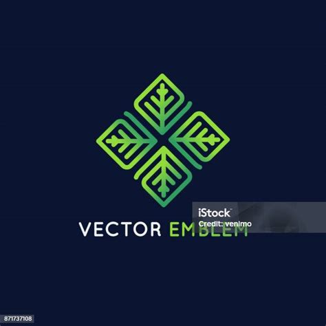 벡터 로고 디자인 서식 파일 및 엠 블 럼 라인녹색 아름다움 스파 개념으로 만든 로고에 대한 스톡 벡터 아트 및 기타 이미지 로고 삼각형 기하 도형 Istock