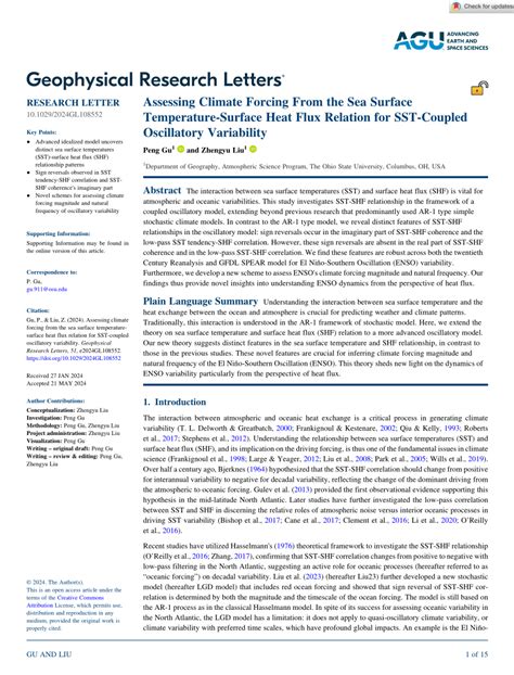 Pdf Assessing Climate Forcing From The Sea Surface Temperature‐surface Heat Flux Relation For