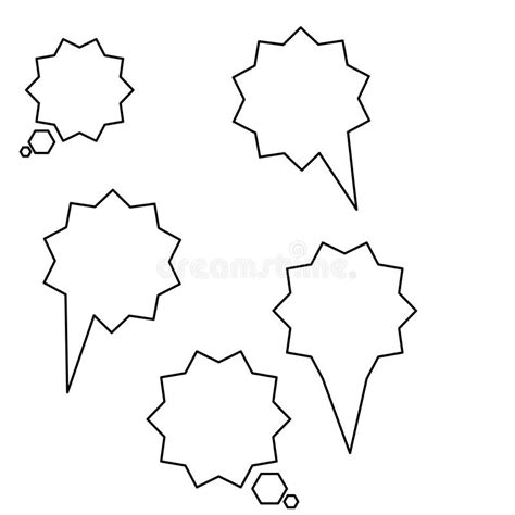 Group Of Speech Bubbles With Outline Stroke Stock Vector Illustration Of Announcement