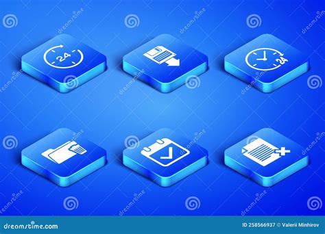 Set Delete File Document Clock 24 Hours Calendar With Check Mark