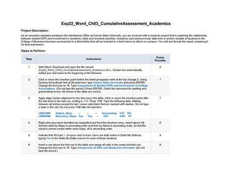 Exp Word Ch Cumulative Assessment Academics Instructions Studocu