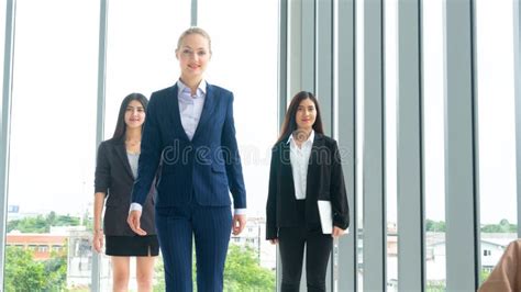 Teamwork Walking In The Office Stock Image Image Of Office Teamwork