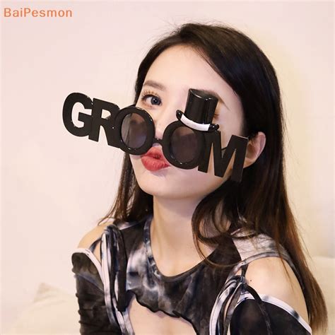 Baipesmon Bride And Groom Funny Groom Bride Glasses Bachelor Party