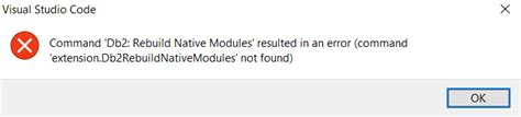 Failed To Rebuild Native Modules Issue Ibmdb Vscode Extension GitHub