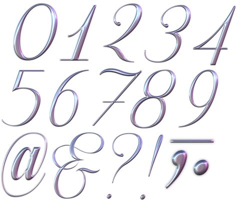 Iridescent Curly Numbers 29751239 Png