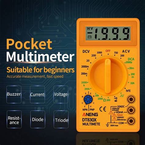 Dt 830d Mini Pocket Digital Multimeter 1999 Counts Acdc Volt Amp Ohm