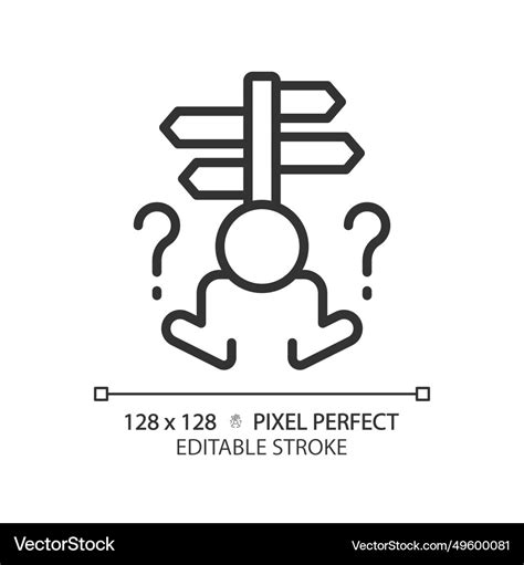 2d Thin Linear Simple Black Indecisiveness Icon Vector Image