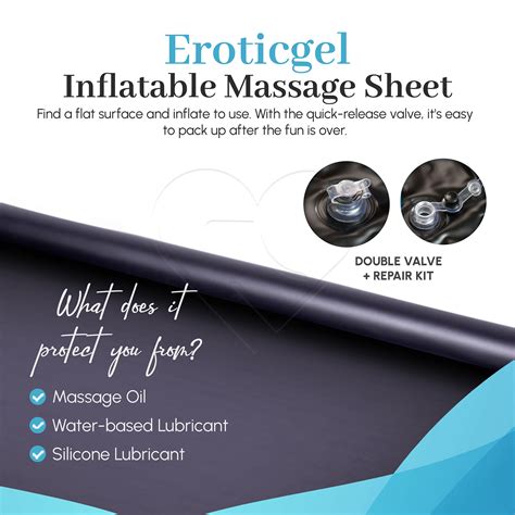 Eroticgel Black Inflatable Waterproof Massage Sheet 205cm X 156cm X12cm