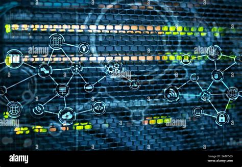 Server Room Iot Communication Smart Industry Internet Of Things Concept