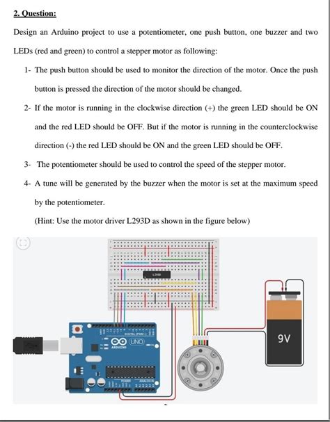 Solved Question Design An Arduino Project To Use A Chegg