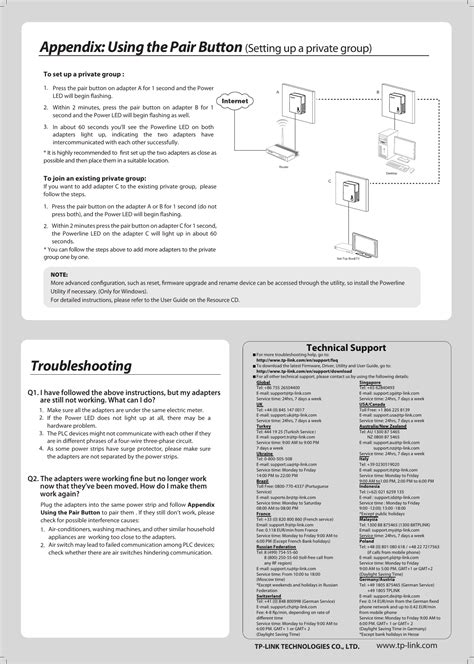 Tp Link Tl Pa2010kit Quick Installation Guide