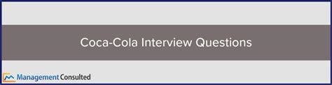 Coca Cola Interview Questions Management Consulted