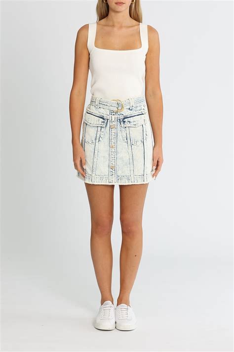 Hire Arlow Denim Mini Skirt In Sky Aje Glamcorner