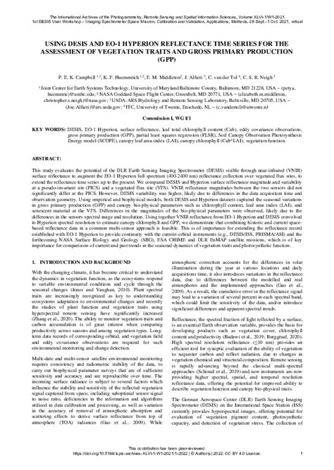 Pdf Using Desis And Eo 1 Hyperion Reflectance Time Series For The